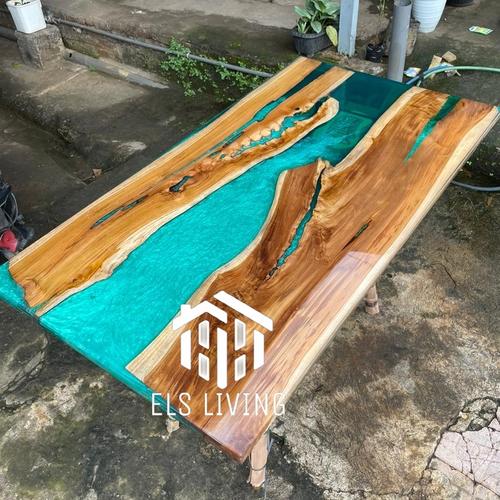 Jual Meja Resin Epoxy Kayu Jati - Kab. Jepara - ELS LIVING | Tokopedia