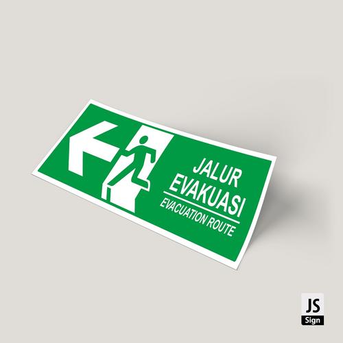 Jual STICKER K3 SAFETY SIGN JALUR EVAKUASI ARAH KIRI - L(60x20cm) - Kab ...