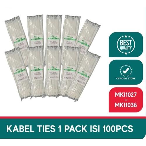 Jual Kabel ties putih 1 Pack isi 100 PCS Nylon Cable tie merek KTS ...