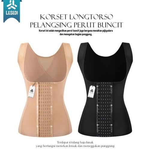 Jual Korset Pelangsing Perut Buncit 4 Tulang Korset Longtorso Shapewear ...