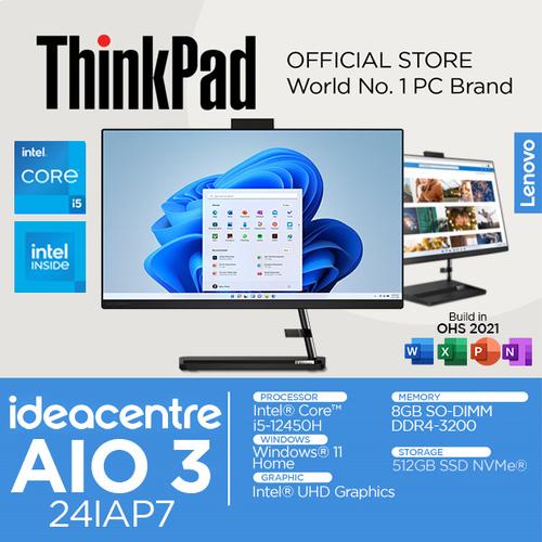 Promo Lenovo IdeaCentre AIO 3 24IAP7 Core i5 12450H 8GB RAM 512SSD ...