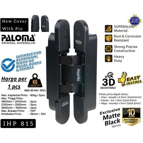 Jual PALOMA IHP 815 INVISIBLE HINGE P80 ENGSEL TANAM D80 CONCEALED ...