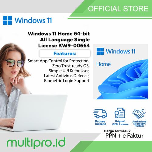 Promo Windows 11 Home 64 Bit All Language Single License KW9-00664 ...