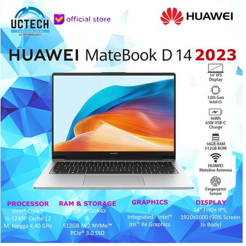 Promo HUAWEI MATEBOOK D14 2023 Gen 12 i5 1240P 8 512 14" 16:10 FHD W11 Cicil 0% 3x - Jakarta ...