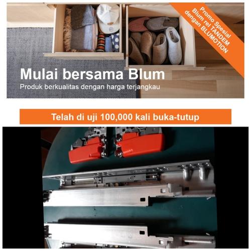Jual PROMO Rel laci Tandem full ext Blumotion double 40, 45, 50, 55 cm ...