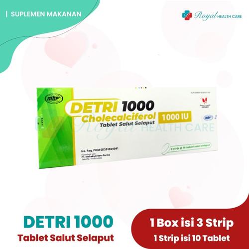 Jual DETRI 1000 IU BOX 30 TABLET / VITAMIN D3 1000 IU - Jakarta Pusat ...