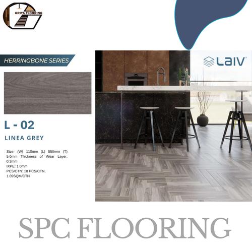 Jual spc herringbone laiv L-02 linea grey tebal 5mm sistem klik/box ...