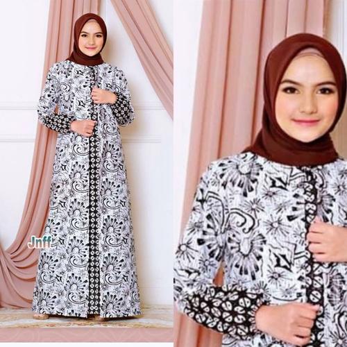 Jual GAMIS BATIK MODERN PREMIUM BAJU MUSLIM WANITA MAXI DRESS KOMBINASI ...