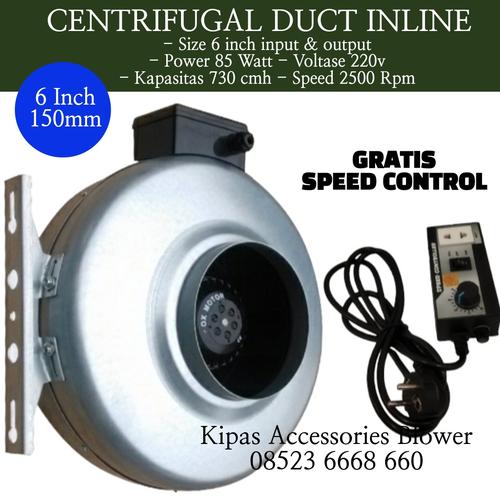 Jual Blower Hisap Centrifugal Duct Inline 6 Inch 150mm FREE SPEED ...