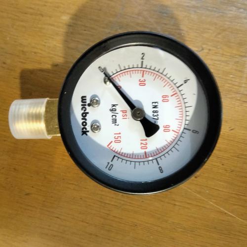 Jual PRESSURE GAUGE WIEBROCK 2" / MANOMETER 10 BAR (kg/cm2) 1/4 inch ...