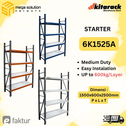 Jual RAK GUDANG BESI STARTER 600KG/LAYER KITARACK WAREHOUSE TINGGI 2,5M ...