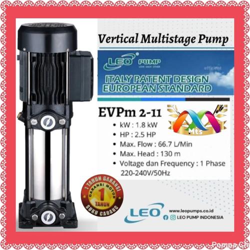Jual Pompa multi-stage LEO EVPm 2-11 1 phase (Vertical Centrifugal ...