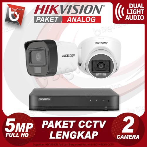 Jual PAKET CCTV ANALOG HIKVISION 5MP FULL COLOR AUDIO 4 CHANNEL 2 ...