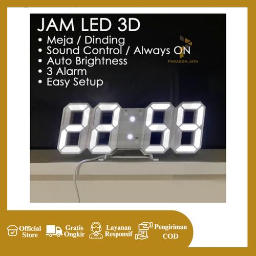 Jual Jam Meja LED 3D Jam Dinding Digital Angka Modern Minimalis - Hitam ...