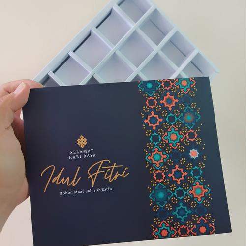 Jual Box Nastar Lebaran Sekat 20 Dus Kemasan Brownies Mini Tema EID ...