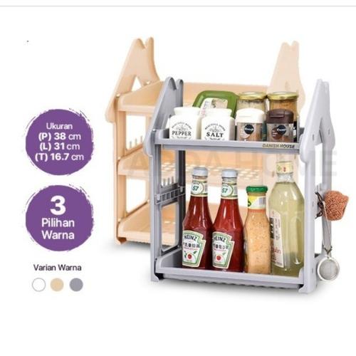 Promo Rak Dapur 3 Susun Rak Kamar Mandi ATK Bentuk Rumah - Abu - Kab ...
