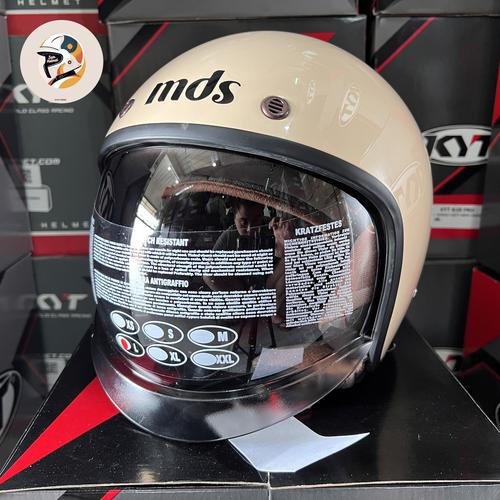 Jual Helm Half Face Jadul Retro MDS MAGNUM Cream Gloss Solid - L - Kota ...