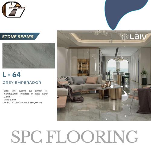 Jual spc stone lantai vinyl lai v grey emperador L64 tebal 4mm/box ...