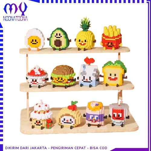 Jual Mainan Balok Susun Mini Model Makanan 3D Puzzle Brick Mainan Brick ...