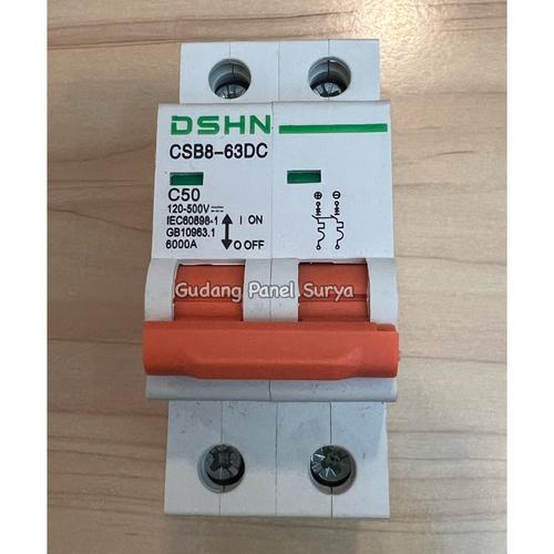 Jual MCB DC 2P DSHN CSB8-63DC 50A 500V Mini Circuit Breaker 50A 500VDC ...