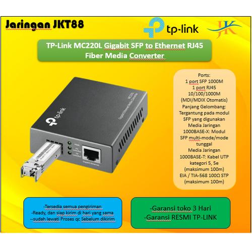 Jual TP-Link MC220L Gigabit SFP to Ethernet RJ45 Fiber Media Converter ...