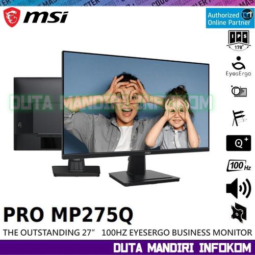 Promo MSI PRO MP275Q 27" Inch - WQHD IPS 100Hz 1ms HDMI DP Speaker ...