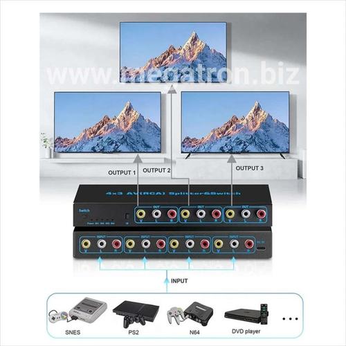 Jual AV RCA Selector Splitter 4x3 (4 input & 3 output ) - Pakai Remote - Jakarta Barat ...