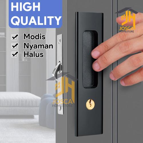 Promo Kunci Pintu Sliding /Geser Set Invisible Sliding Door Lock Latch ...