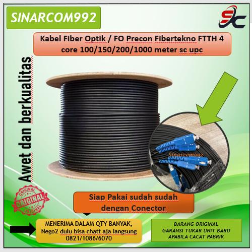 Jual Kabel Fiber Optik / FO Precon Fibertekno FTTH 4 core 100/150/200 ...