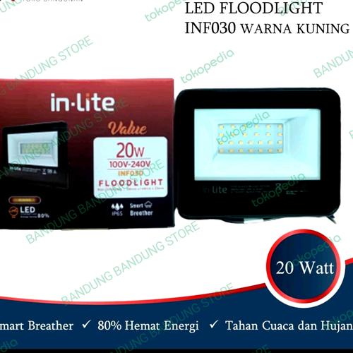 Jual INLITE IN-LITE LAMPU SOROT LED VALUE 20W FLOODLIGHT KUNING 220V ...