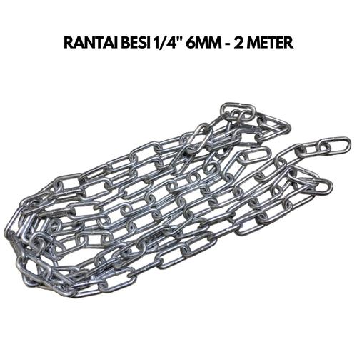 Jual 2 METER Rantai Besi Galvanis 6mm Rantai Kapal Gembok Pagar 1/4 ...