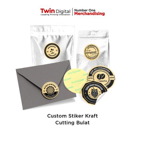 Jual Custom Stiker Kraft Label Kemasan Produk - Sticker Kraft Bulat ...