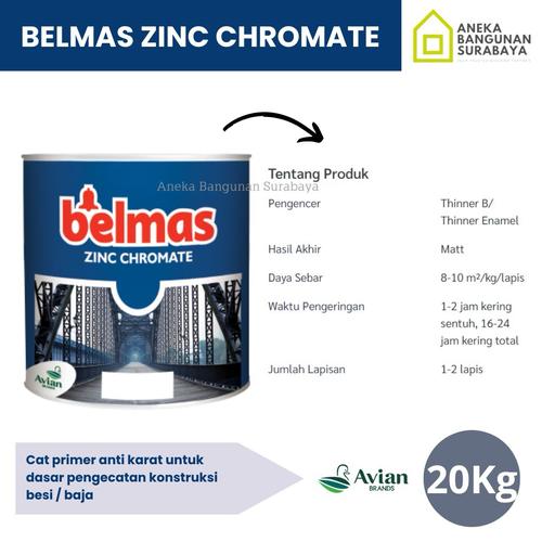 Jual Belmas Zinc Chromate pail 20kg cat dasar kayu besi meni anti karat ...