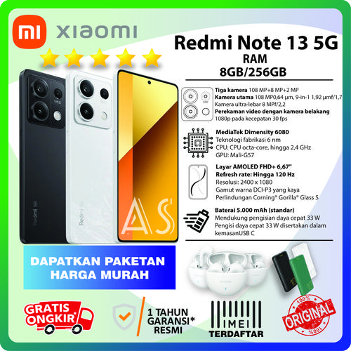 Jual Xiaomi Redmi Note 13 5G 8/256GB Garansi Resmi !!!! - Hitam, 8/256 ...