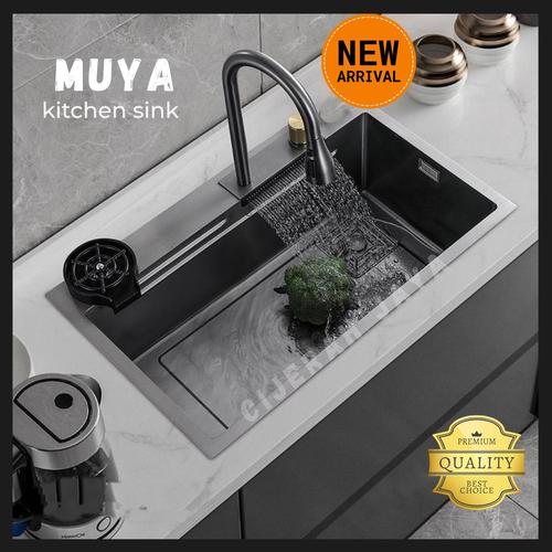 Jual KITCHEN SINK HITAM STAINLESS PREMIUM 75X45 BAK CUCI PIRING ...