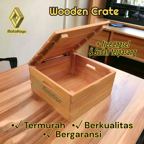 Jual Wooden crate kotak peti kayu tutup storage box penyimpanan ...