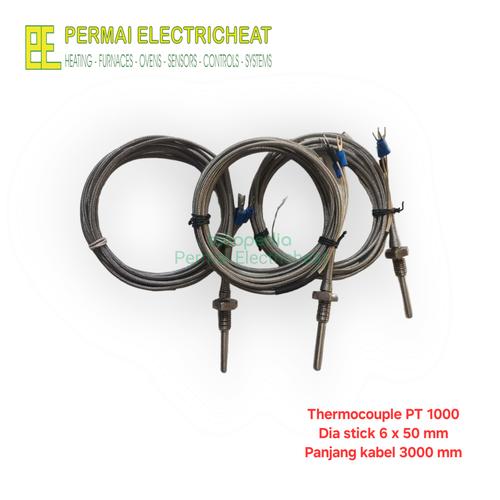 Jual Thermocouple Type K Stick PT 1000 panjang kabel 3000 mm. Cocok ...
