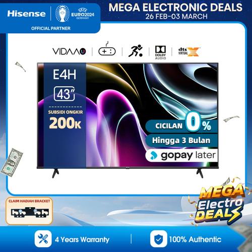 Jual Hisense 43 inch 43E4H Vidaa U5 system Smart TV FHD - Bezelless ...