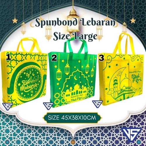 Jual Tas Spunbond Lebaran Untuk Sembako Fitrah Size L 45x38x10cm Sablon ...