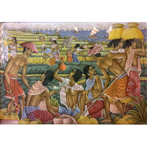 Jual Lukisan Panen Traditional Bali - Jakarta Selatan - Ong Art | Tokopedia