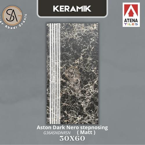 Jual keramik tangga 30x60 step nosing atena aston dark nero G36ASN DNR SN - Jakarta Timur ...
