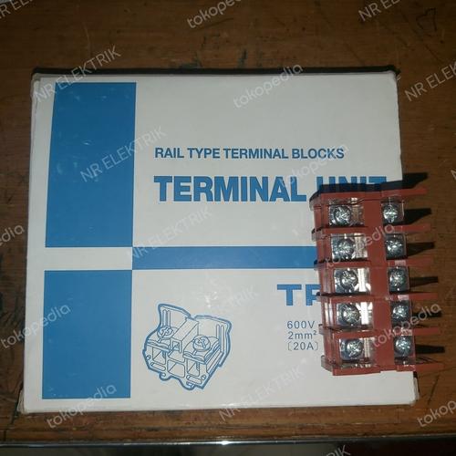 Jual Terminal Block TR-20 / TR20 20A Model Kasuga Coklat Rail 2 Fungsi ...