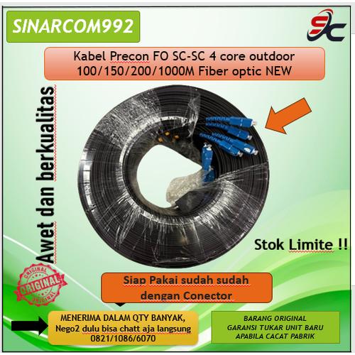 Jual Kabel Precon FO SC-SC 4 core outdoor 100/150/200/1000M Fiber optic ...