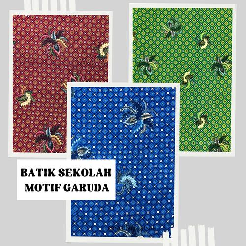 Jual Kain Batik Garuda Seragam Sekolah Nasional Meteran Eceran - Merah ...