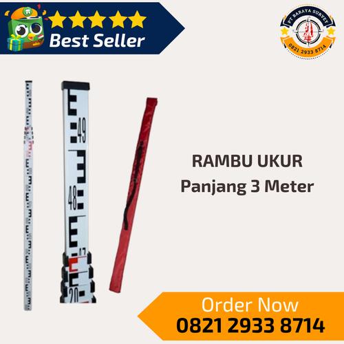 Jual Rambu Ukur 3M / Bak Ukur 3M / Mistar Ukur 3M + Nivo - Kota ...