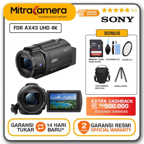 Promo Sony FDR-AX43 UHD 4K Handycam Camcorder - STANDAR Cicil 0% 3x ...