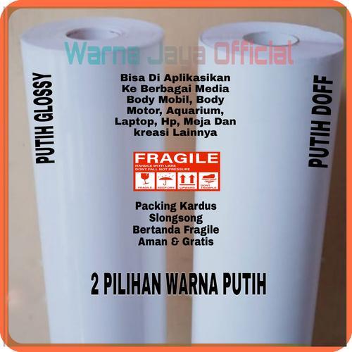 Jual Sticker Skotlet Putih White Doff Dop Glossy Glos Motor Mobil ...