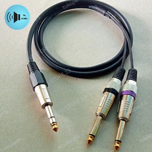 Jual Kabel insert jack akai stereo to dual akai mono 6.5mm - Hitam ...