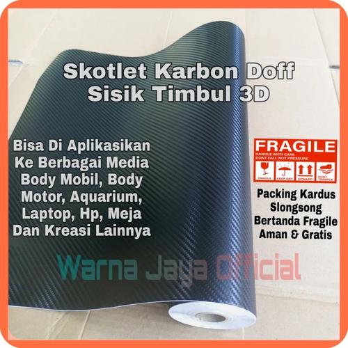 Jual Sticker Skotlet Hitam Black Doff Karbon Carbon 3D Sisik Motor ...