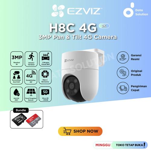 Jual Ezviz H8C 4G 2K 3MP Outdoor Pan & Tilt CCTV Wifi Sim Card Simcard ...